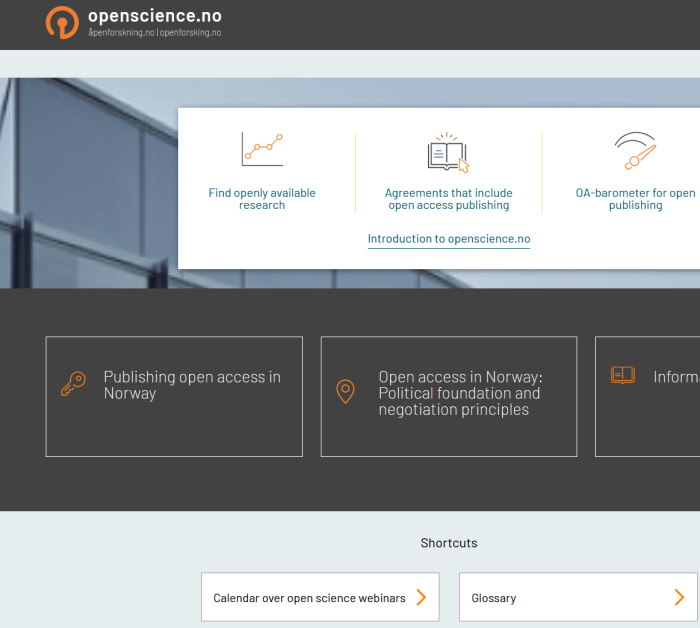 Open Science | Further development of the English web pages – openscience.no